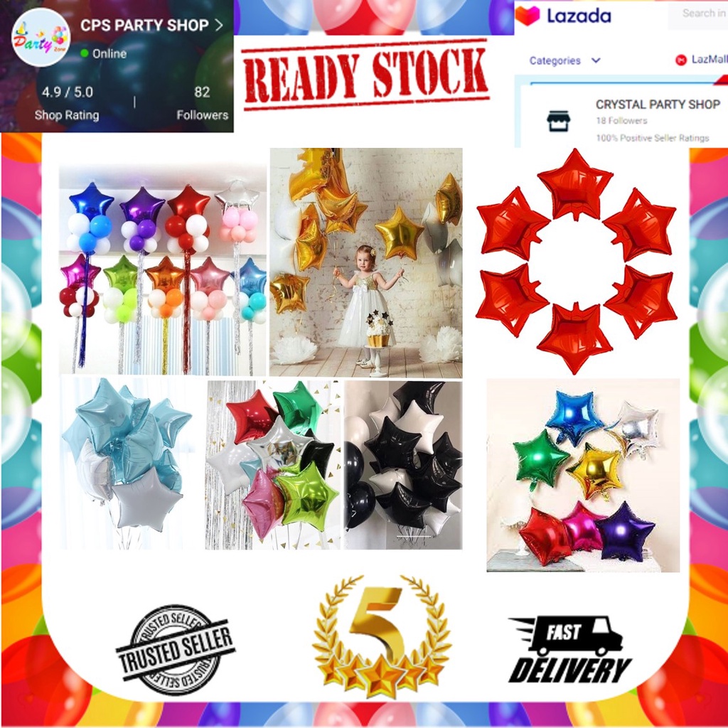 [CPS] Party - 6/10/18/24/32 inch Star Foil Balloon - Star Shape Balloon ...