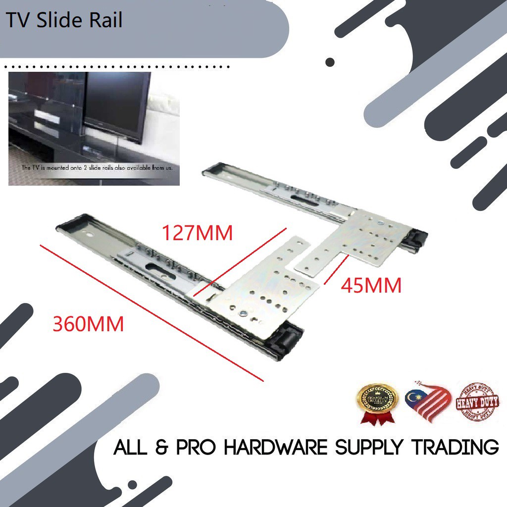 14" Flap guide rail swing on the thickening hidden TV cabinet sliding ...