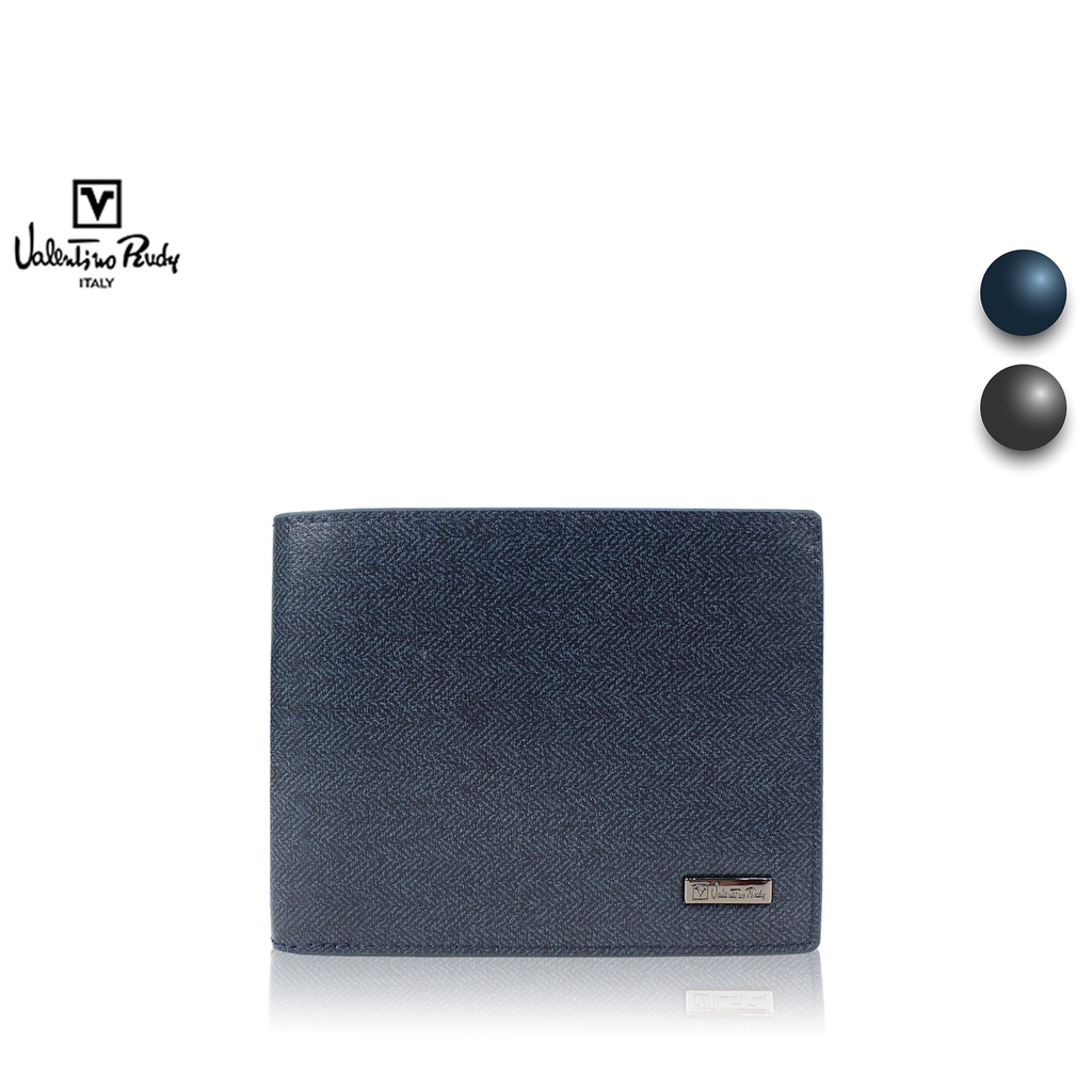 Valentino Rudy Italy Men's Twill Textured Tri-fold Card Wallet With ID ...