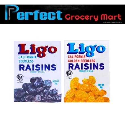 ⚡24hour Delivery⚡LIGO RAISINS CALIFORNIA SEEDLESS & GOLDEN SEEDLESS 30G ...