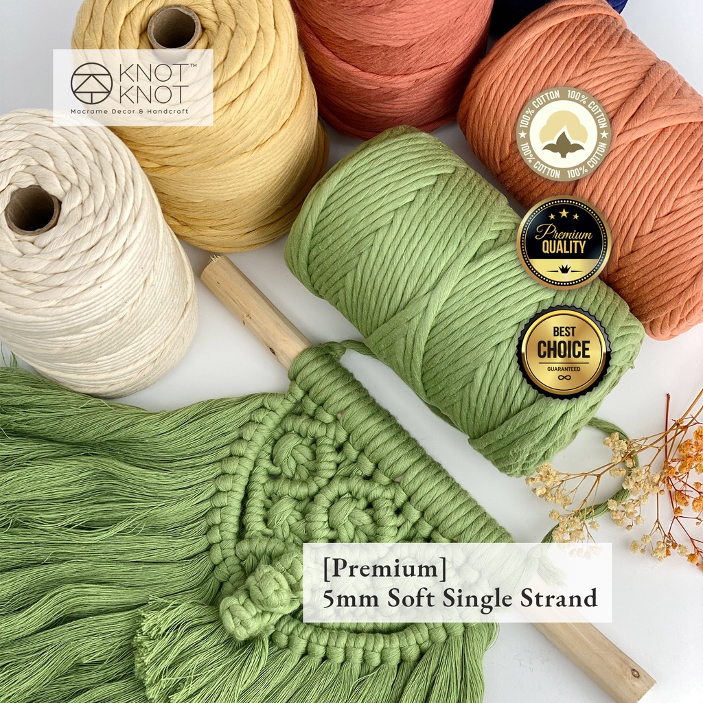 [Premium] Macrame 5mm Soft Single Strand Cotton Cord (100m) 编织棉绳 | Rope ...