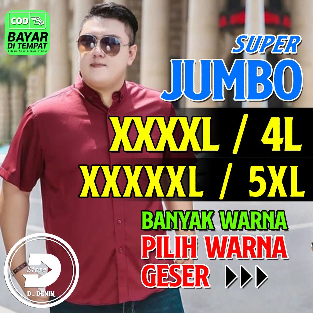 KEMEJA JUMBO Men's Plain Shirt Jumbo Large LD XXL XXXL 4XL 5XL Cool Material Many Color Choices ...