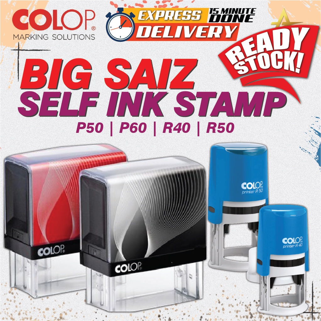 BIG SAIZ Colop P50 P60 R40 R50 Selfink Rubber Stamp ( Design COLOP ) *SAME DAY DELIVERY* [ READY ...