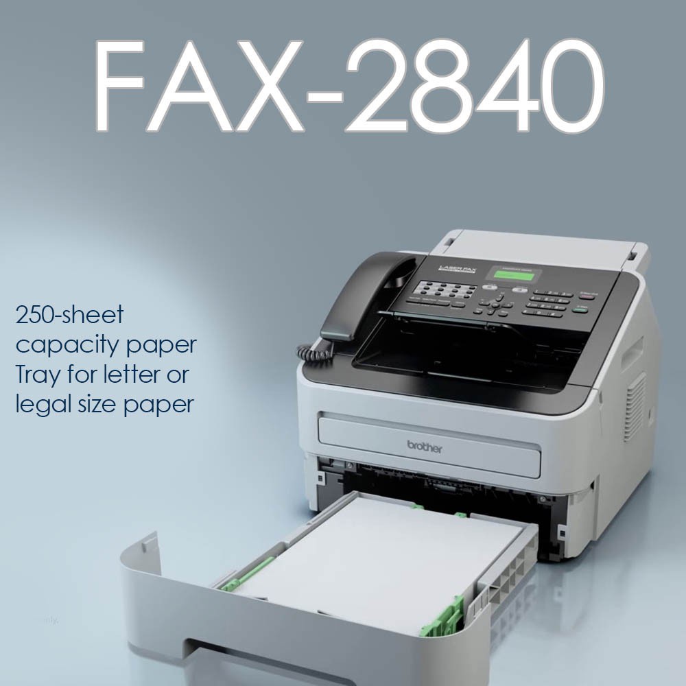 Brother Mono Laser Printer FAX-2840 A4 Print Copy Fax ADF with Hand-Set ...