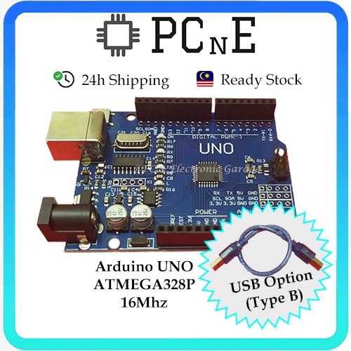 Arduino Uno R3 (CH340G) Atmel ATMEGA328P with USB Cable Option | Shopee ...
