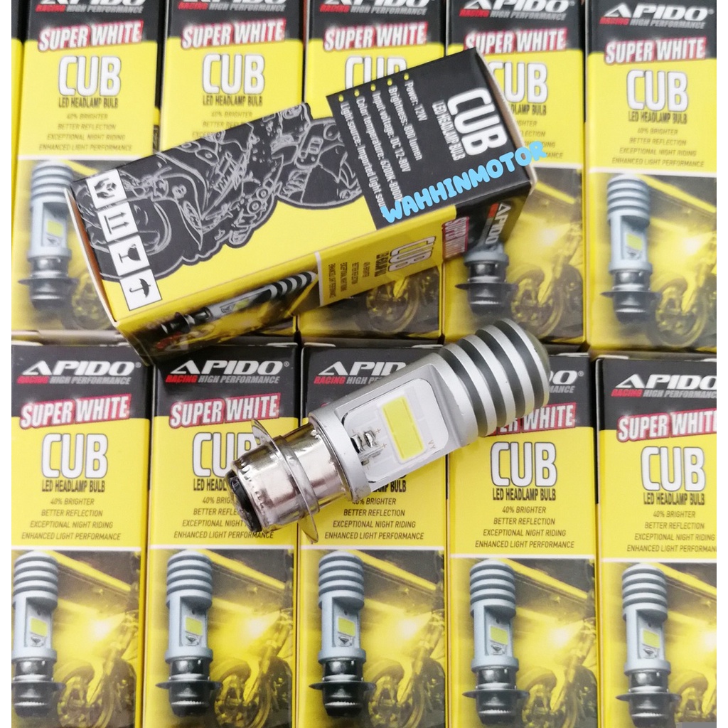 APIDO T19 LED BULB HID HEAD LAMP MENTOL EX5 SRL WAVE KRISS LC135 Y125ZR ...