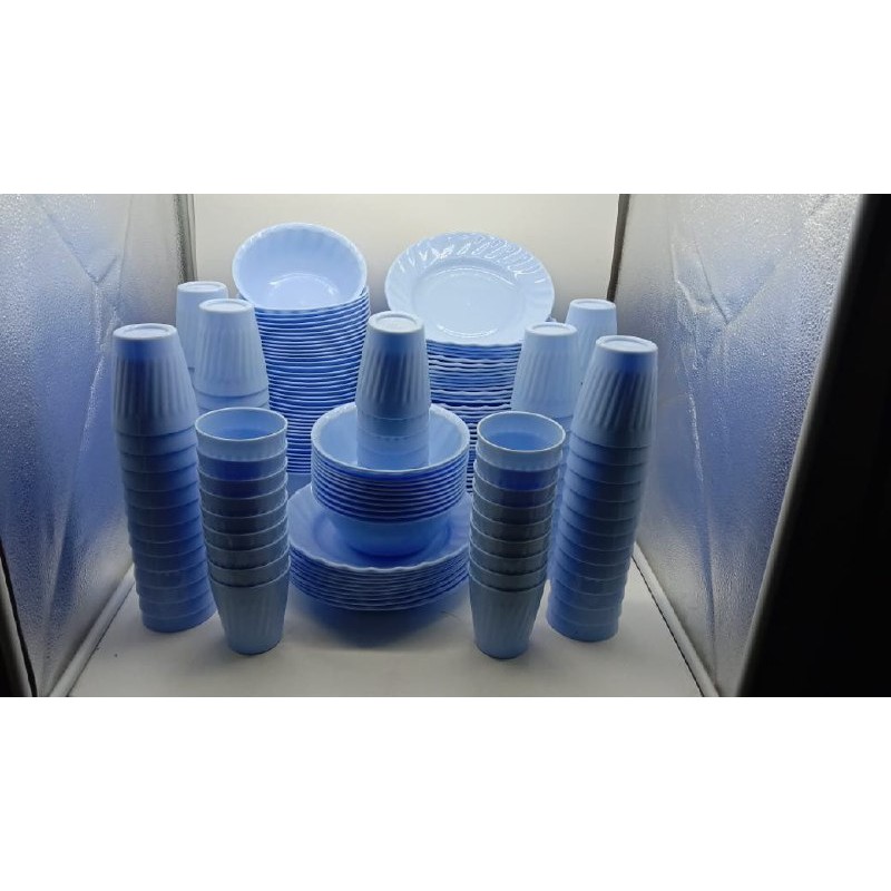 SET PINGGAN WARNA PLAIN UNTUK KENDURI DAN KEDAI MAKAN 200PCS | Shopee ...