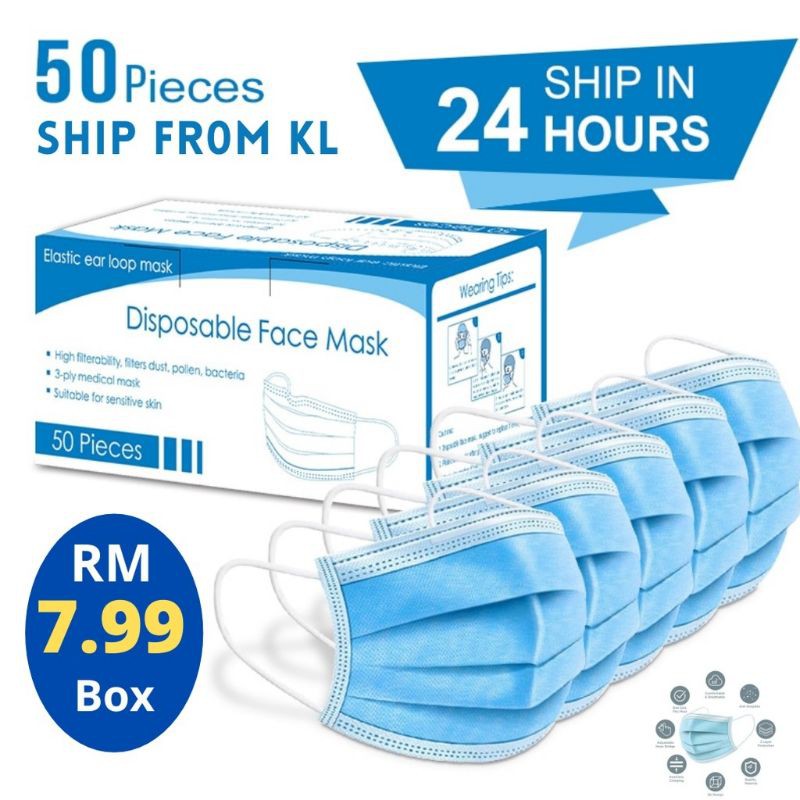 Professional non Medical Mask Disposable 3-Ply Face Mask Antiviral ...