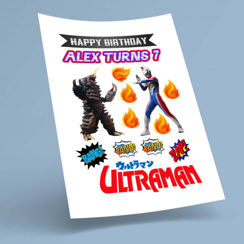 ULTRAMAN CUSTOM NAME & AGE [JPEG FORMAT/FILE] [CAKE TOPPER] [PRINT ...