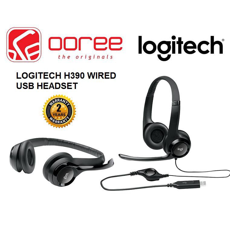 LOGITECH H390 USB COMPUTER HEADSET WITH ENHANCED DIGITAL AUDIO & IN-LINE CONTROL AND NOISE ...