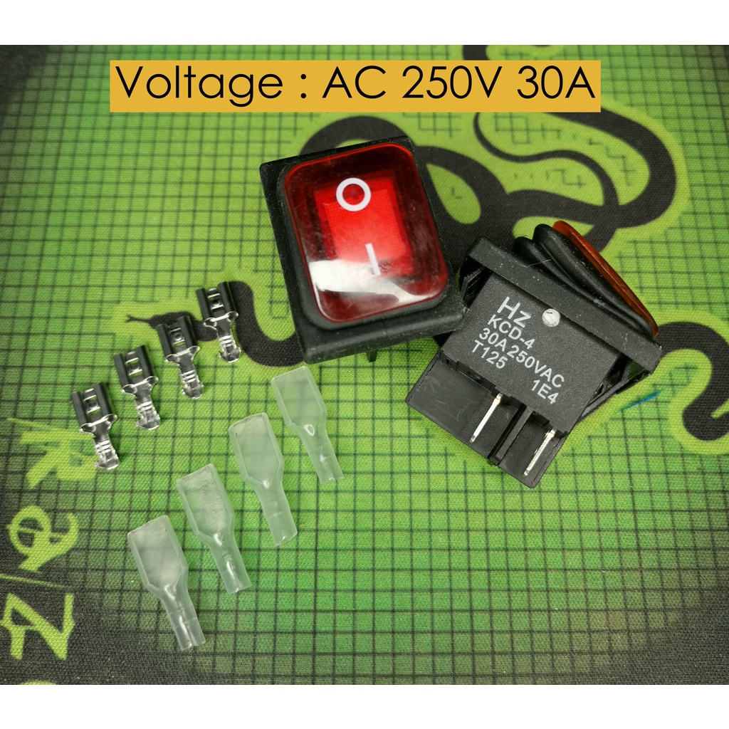 🇲🇾ReadyStock Premium Waterproof LED KCD4 High Amp 30A 250VAC 4pin 2pos ...