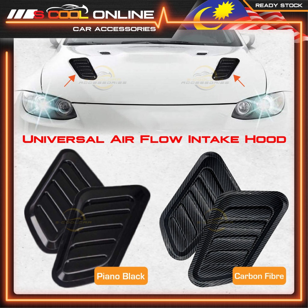 🔥READY STOCK🔥UNIVERSAL CAR DECORATION BONNET AIR FLOW INTAKE SCOOP ...