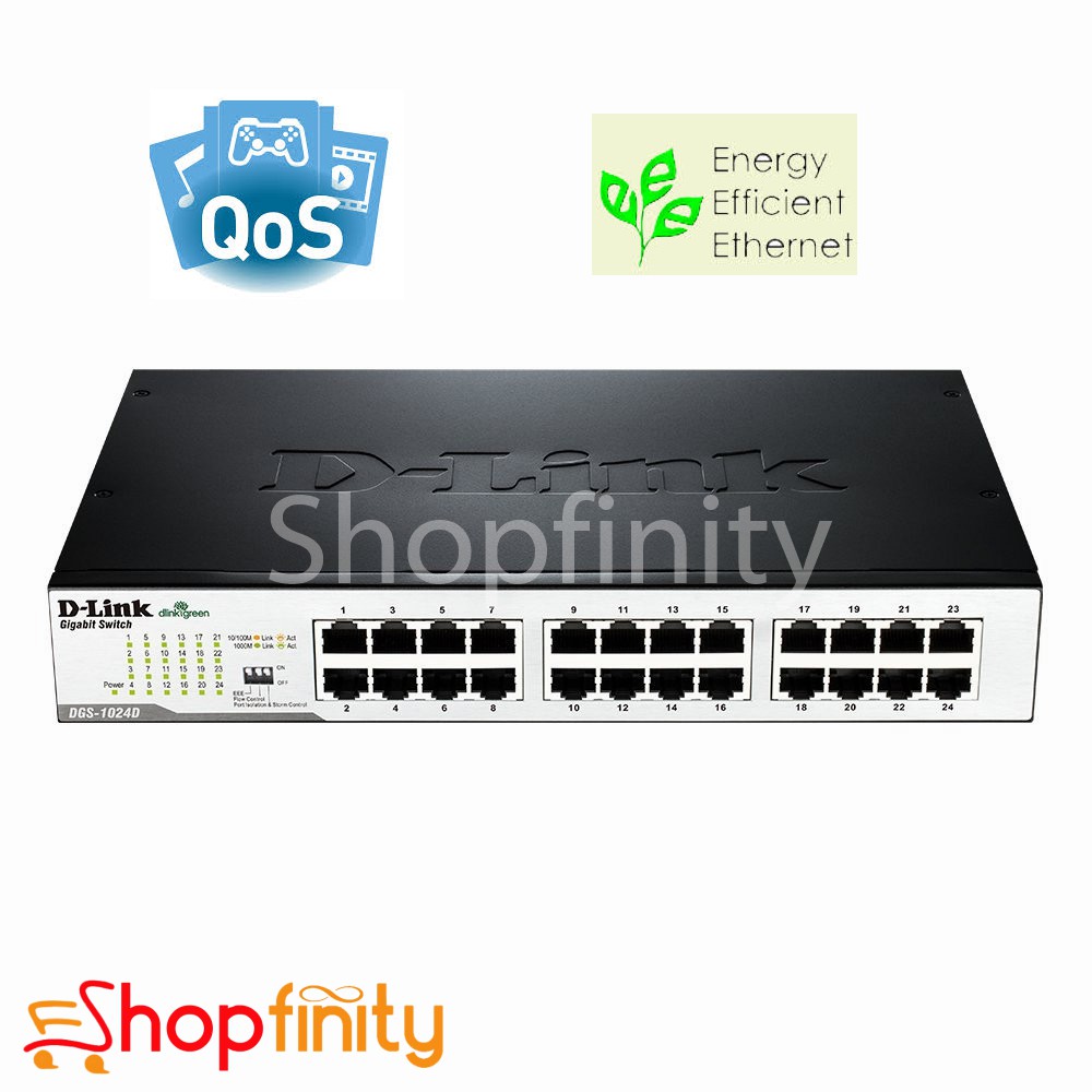 D-Link DGS-1024D 24-Port Gigabit Unmanaged Desktop/Rackmount Switch ...
