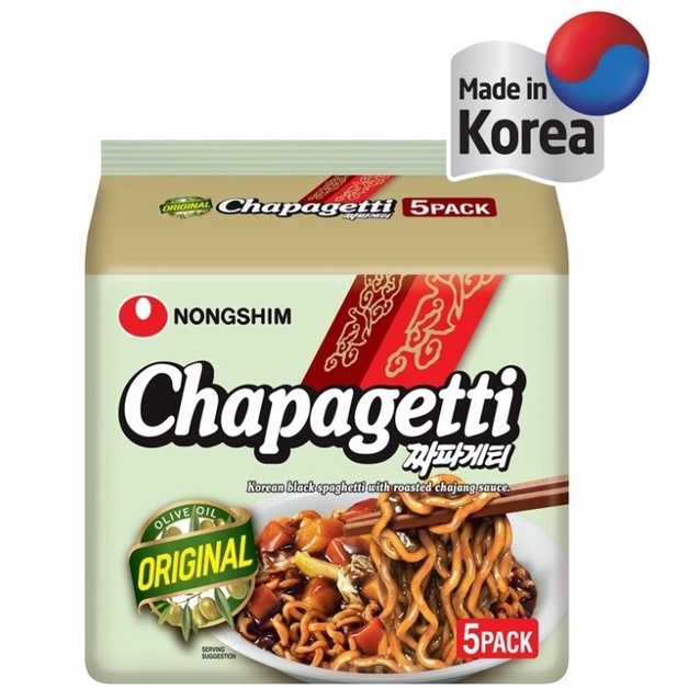 Nongshim Chapagetti Halal Chajangmyun 140g x 5's Korean Chajang Noodle ...