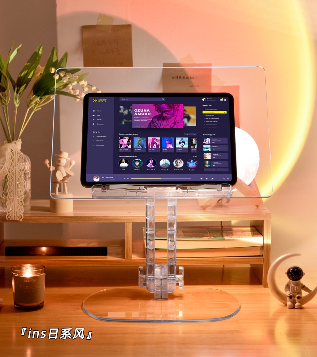 OATSBASF Lifting Transparent Reading Stand Acrylic Book Holder Reading ...