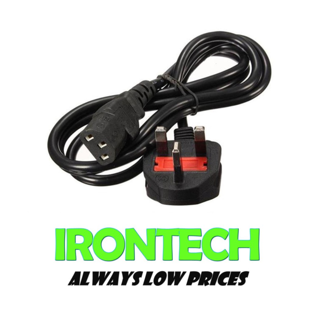 UK Malaysia plug 3 pin C13 Power Cord Cable Copper PC Monitor 1.5m ...