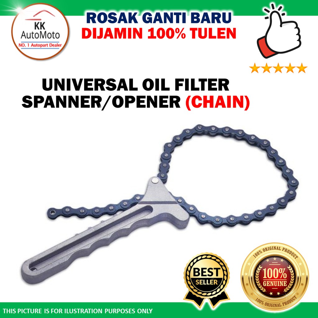 Universal Oil Filter Spanner/Opener (Chain) | Shopee Malaysia