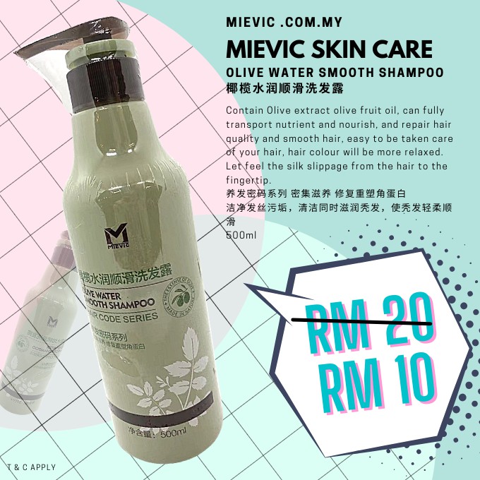 Mievic skin care olive water smooth shampoo | Shopee Malaysia