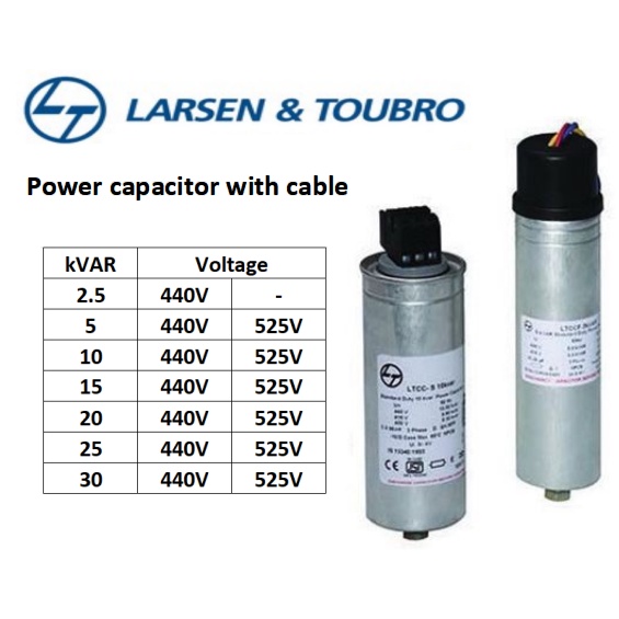 L&T LARSEN & TOUBRO LT Cap Bank 440V 525V power capacitor with cable | Shopee Malaysia