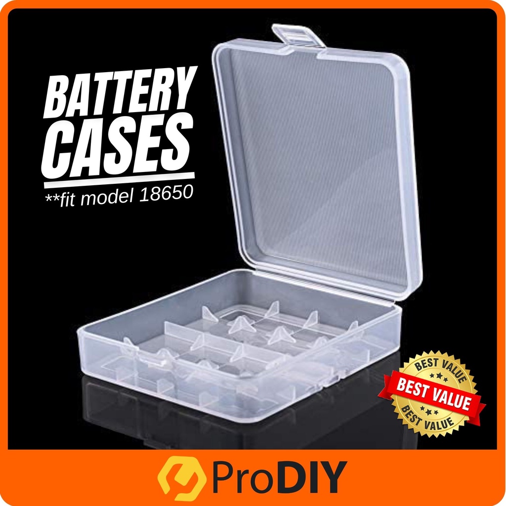 4 Slot 18650 Battery Cases -Safe Storage Holder Rechargeable Batteries ...