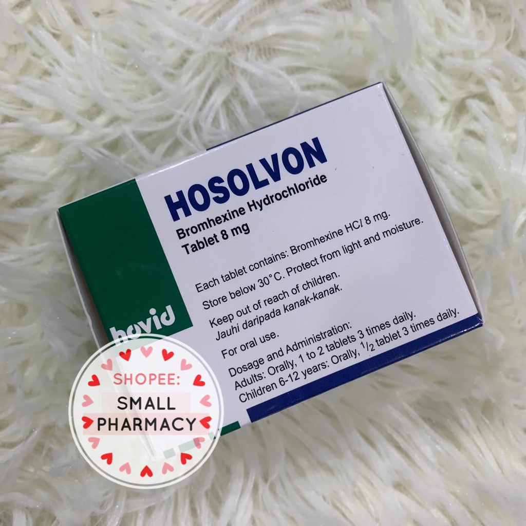 Hosolvon Bromhexine 8mg 1 box = 10 strips | Shopee Malaysia Hosolvon Bromhexine 8mg 1 box = 10 strips | Shopee Malaysia