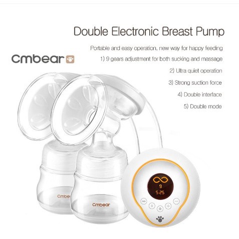 CMBear Rechargeable Double Electric Breast Pump BPA FREE Alat Pam Susu ...