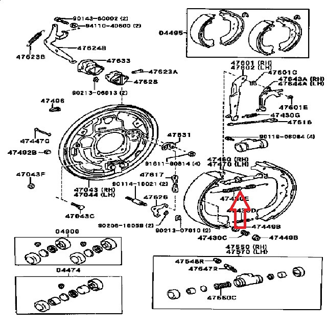 TOYOTA HILUX / 4RUNNER / LAND CRUISER REAR BRAKE SHOE RETURN TENSION ...