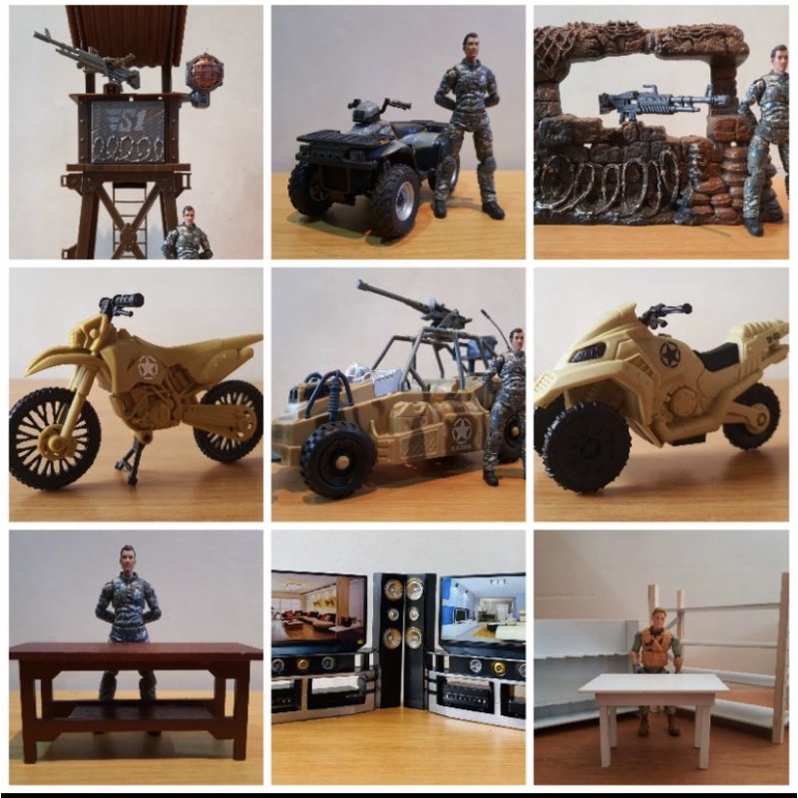 3.75 inches 1:18 Military Action Figures Diorama Accessories Vehicles ...