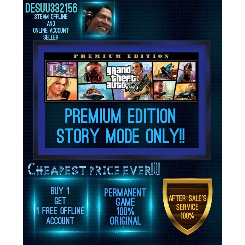 Grand Theft Auto V Steam Offline Account(100% Original)Fast Delivery ...