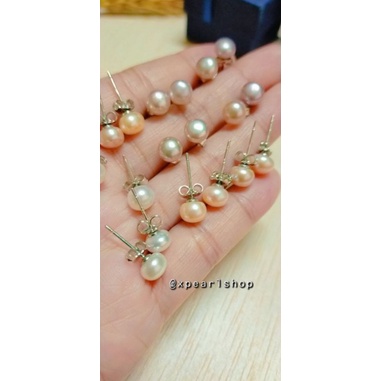 Subang Paku 💯 Mutiara Asli Peach | Shopee Malaysia