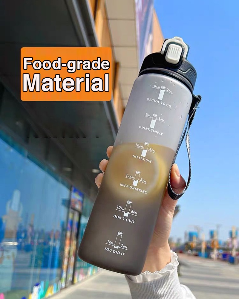 1000ml Botol Air Viral With Straw 6xGradient Colour 3xFree Gifts Water ...