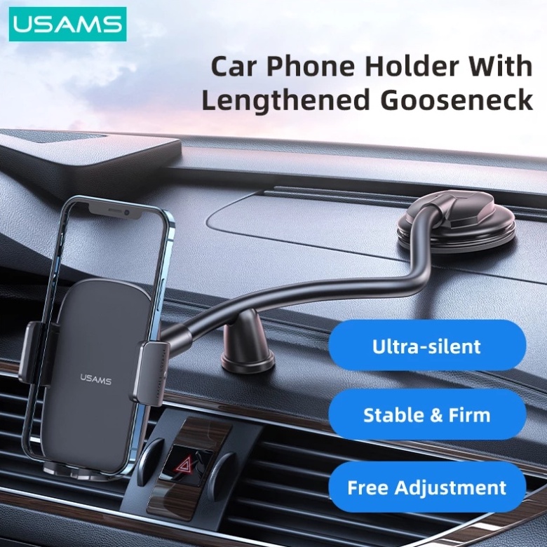 USAMS Car Centre Console Retractable Phone Holder With Gooseneck (4.7-7 ...