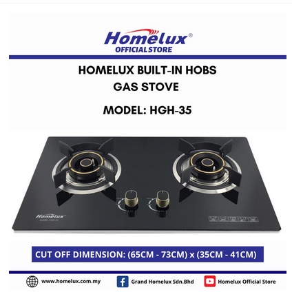 [SIRIM] HOMELUX MULTI SIZE BUILT-IN GAS STOVE HGH-35 Bulid In Dapur Gas ...