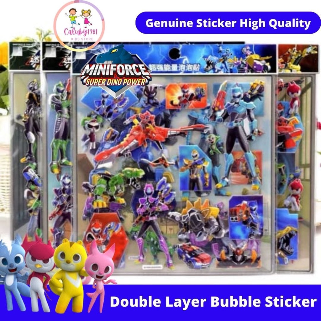 Genuine Mini Force Double Layer Foam 3D Sticker Anime Dinosaur Children ...
