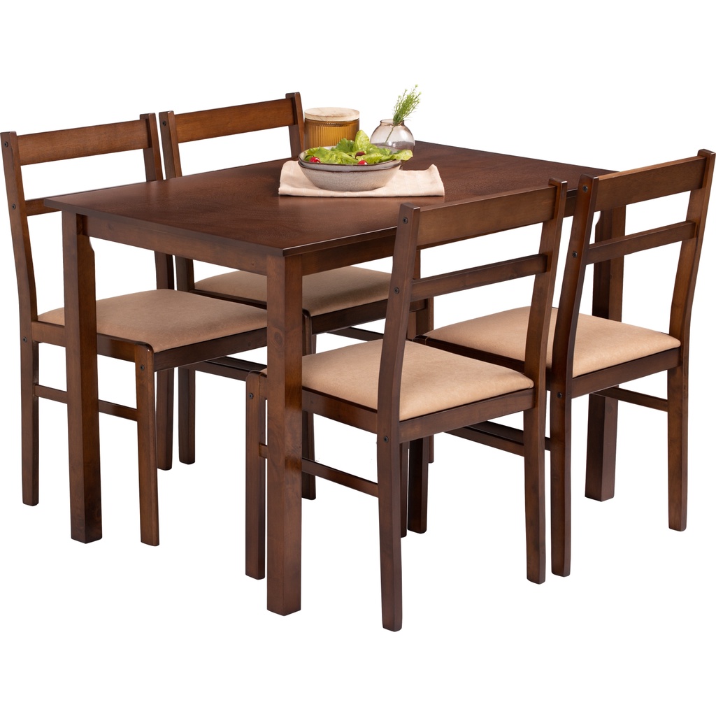 Loft Living Marcus 4 seater solid wood dining set meja makan set ...