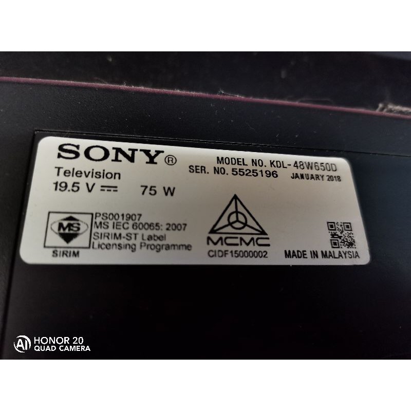 Sony KDL-48W650D screen crack Sparepart For sale | Shopee Malaysia