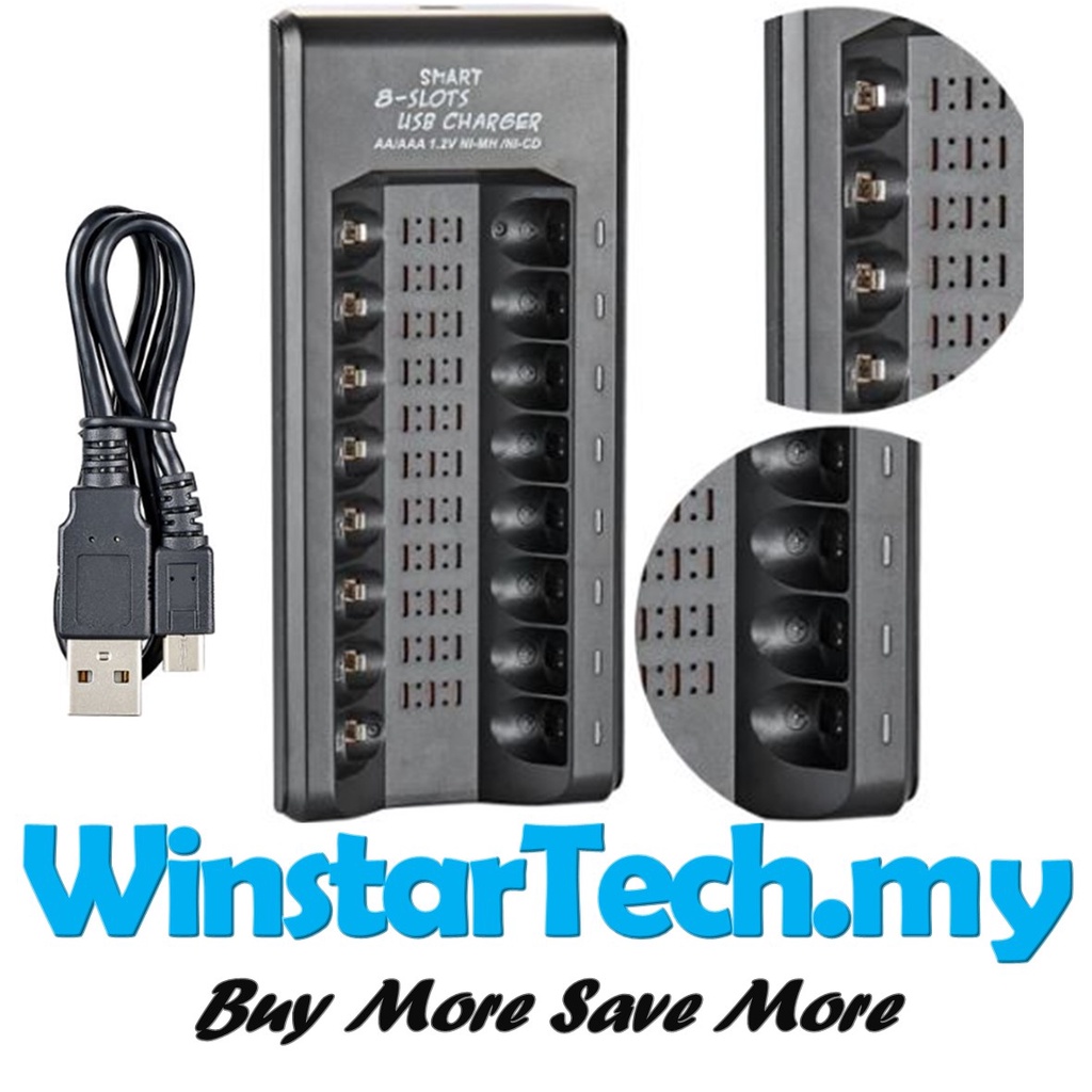 Multi-function Intelligent 6 slots 8 slot 1.2V Charging USB Charger ...
