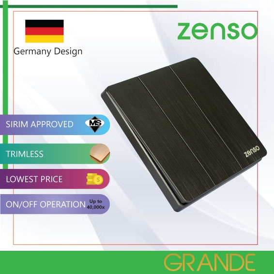 Zenso Grande HAIRLINE BLACK Switch Socket 13A 15A 20A 1g 2g 3g 4g Bell ...