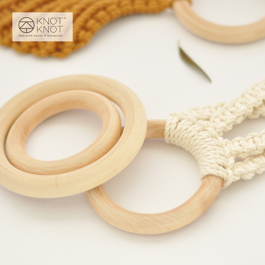Macrame Wood Ring(5/7/9/10/12cm size) DIY Handcraft | Home Decor | Wood ...