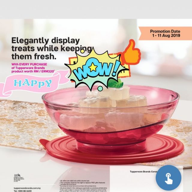 🔥HOT Tupperware Eleganzia Bowl Red of 1.5 litre🔥 | Shopee Malaysia