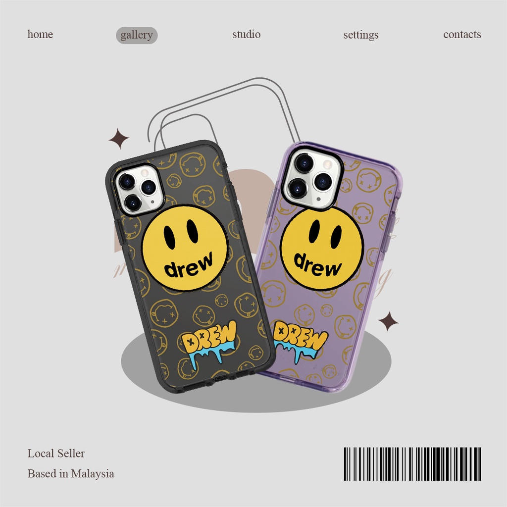 SMILE DREW (NEON CASE) Ins Cute DESIGNATED BUMPER CASE CASING 6 UNTIL ...