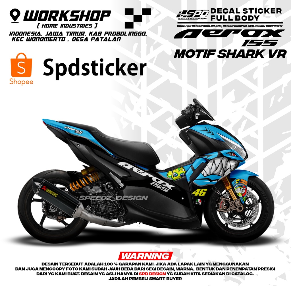 Decal Sticker aerox 155 shark valentino rossi full body racing Contest ...