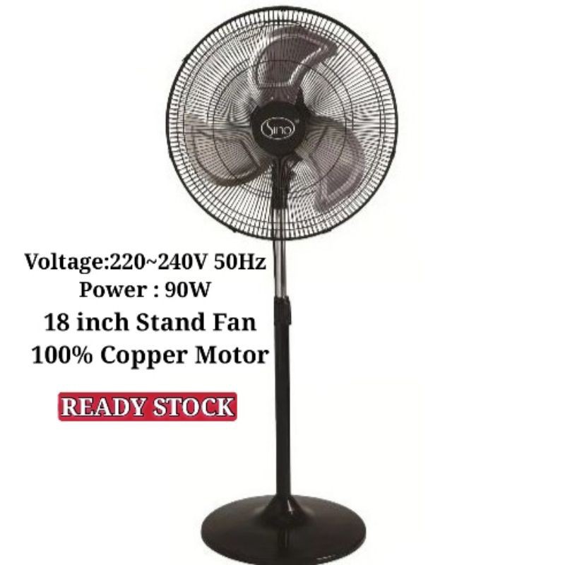 Sino 18" Heavy Duty Industrial Stand Fan 100% Copper Motor | Shopee ...