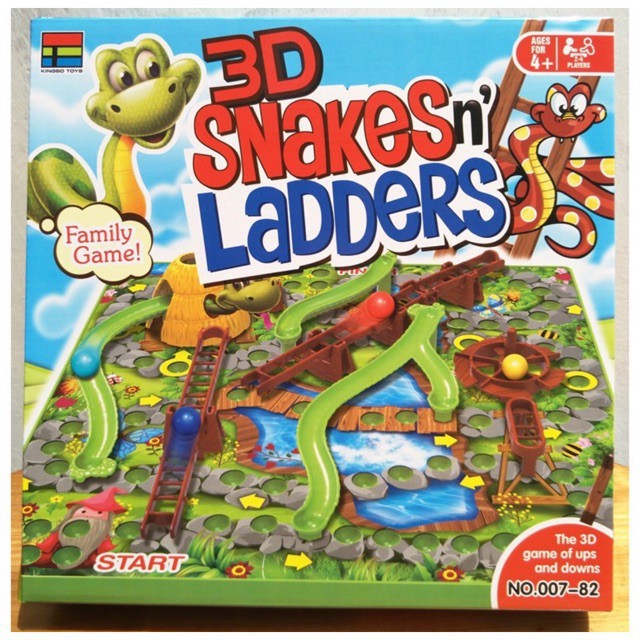 3D Snakes Ladder Table Board Game Toy For Family Kids Best Party Games ...
