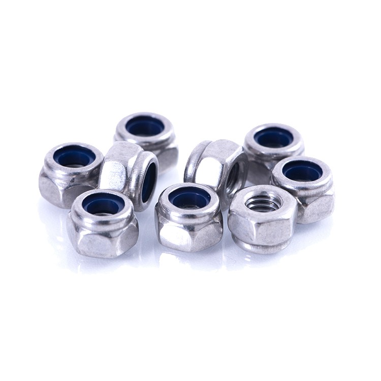 Nylon Lock Nut 304 Stainless Steel Hexagon M2 M2.5 M3 M4 M5 M6 M8 M10 M12 Hex Lock Nut DIN985 ...