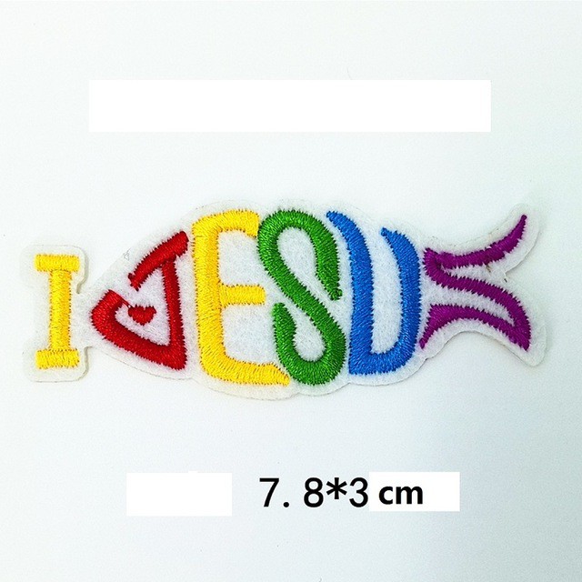 Embroidery Patch Jesus Fish Patch Christian Fish Symbol Tactical Emblem ...