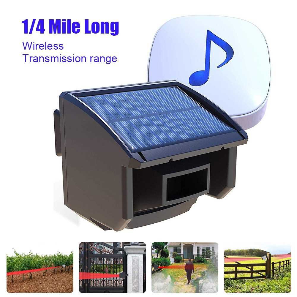 Solar Driveway Alarm System 1/4 Mile Long Range Outdoor Motion Sensor ...