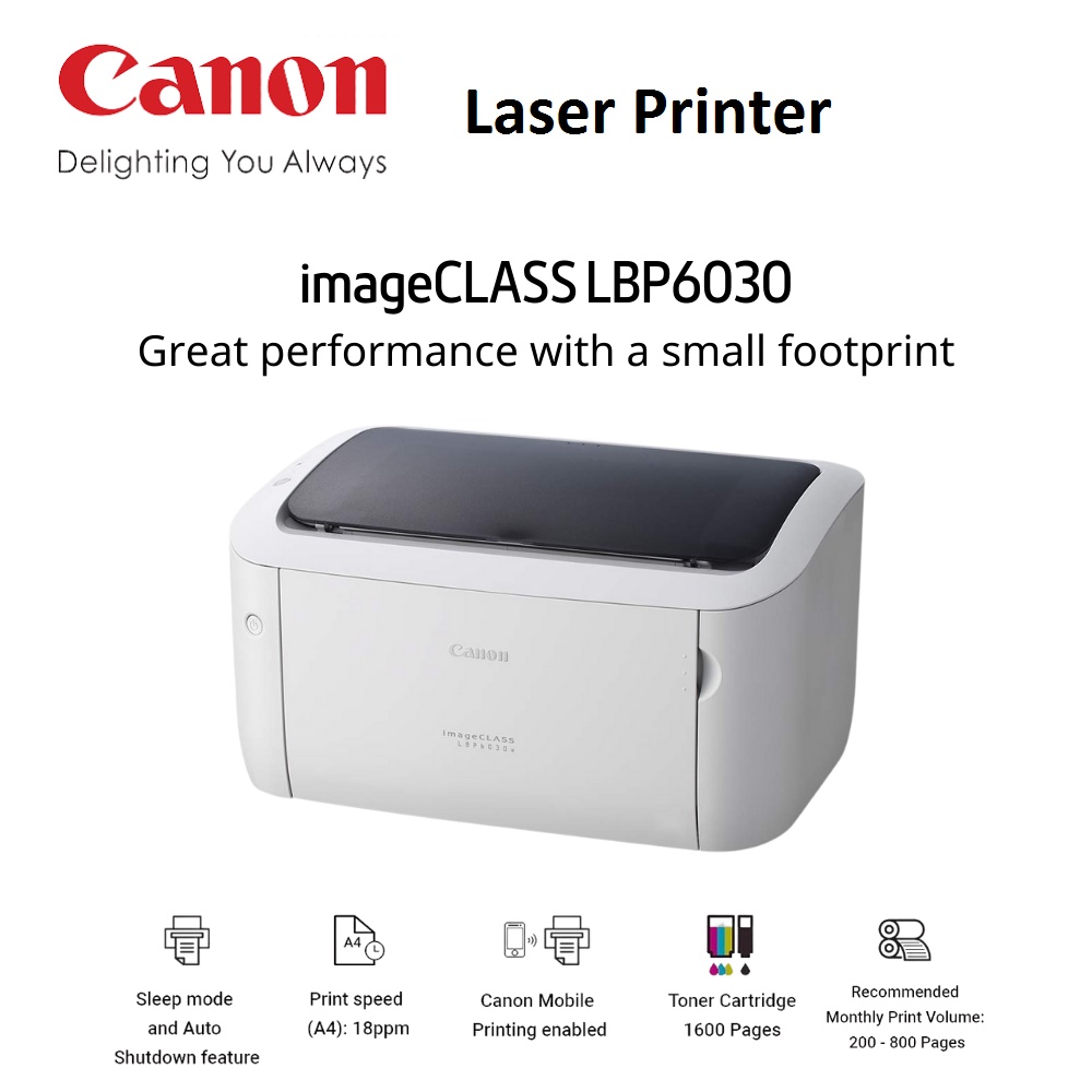 Canon ImageClass LBP6030 LBP 6030 Monochrome Single Function Laser Printer | Shopee Malaysia
