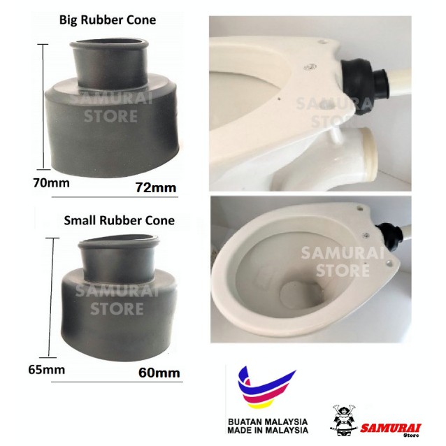 Toilet WC Black Rubber Cone For Lower Level Cistern Pipe / Flush pipe ...