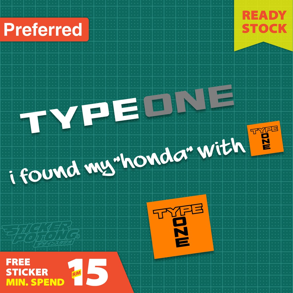 TYPE ONE (STICKER POTONG) | Shopee Malaysia